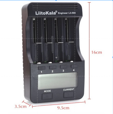 LiitoKala Lii-500 4 Slots Smart Intelligent Battery Charger for 3.7V Li ...