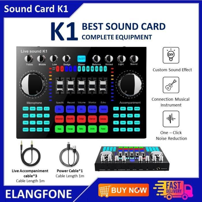 SOUND CARD K1 LIVE AUDIO MIXER SOUNDCARD BLUETOOTH RECORDING BROADCAST ...