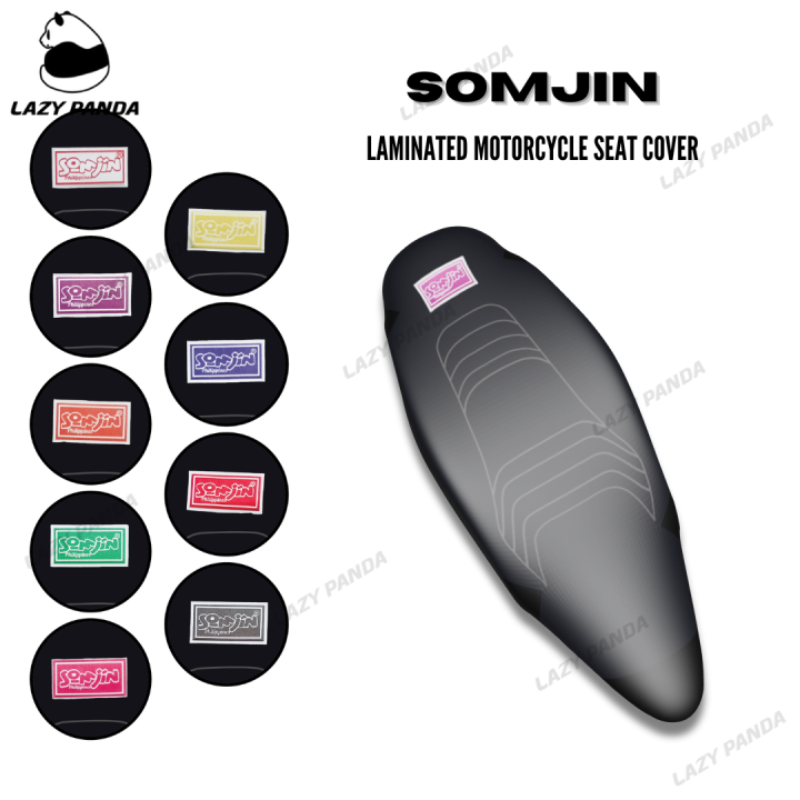 UNIVERSAL MOTORCYCLE LEATHER SEAT COVER SOMJIN SMALL LOGO [LAZY PANDA ...