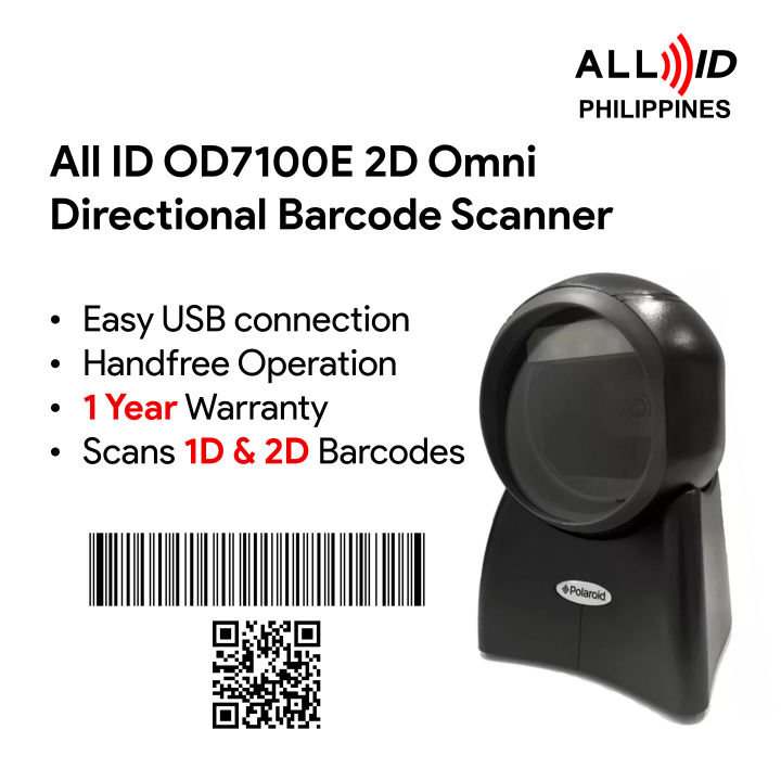 All ID OD7100E 2D Omni Directional Barcode Scanner | Lazada PH