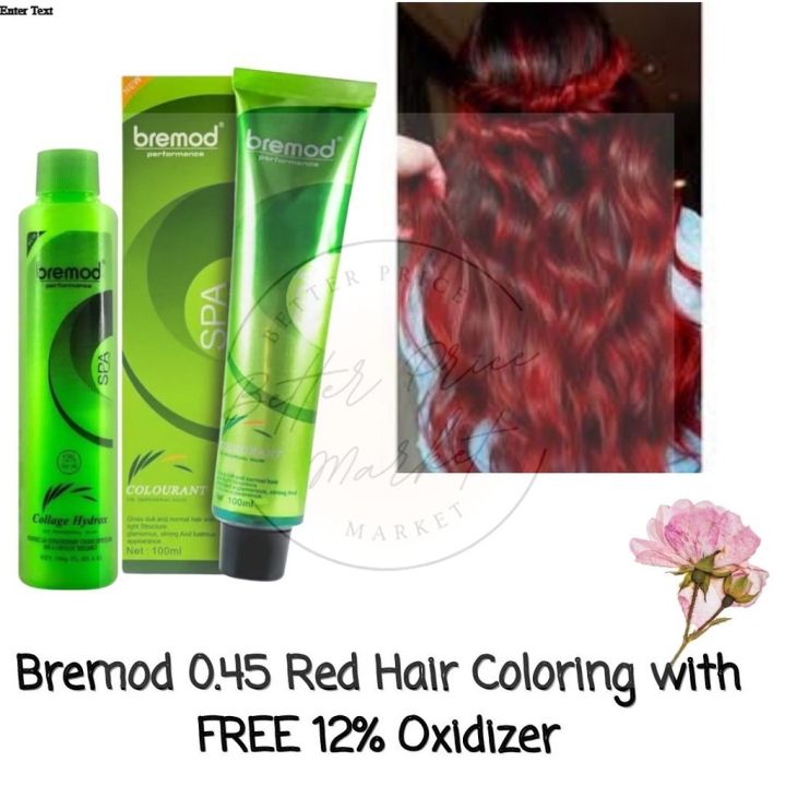 Red 0.45 Bremod Hair Color Cream (Basic Colors) 100ml (WITH OXIDANT ...