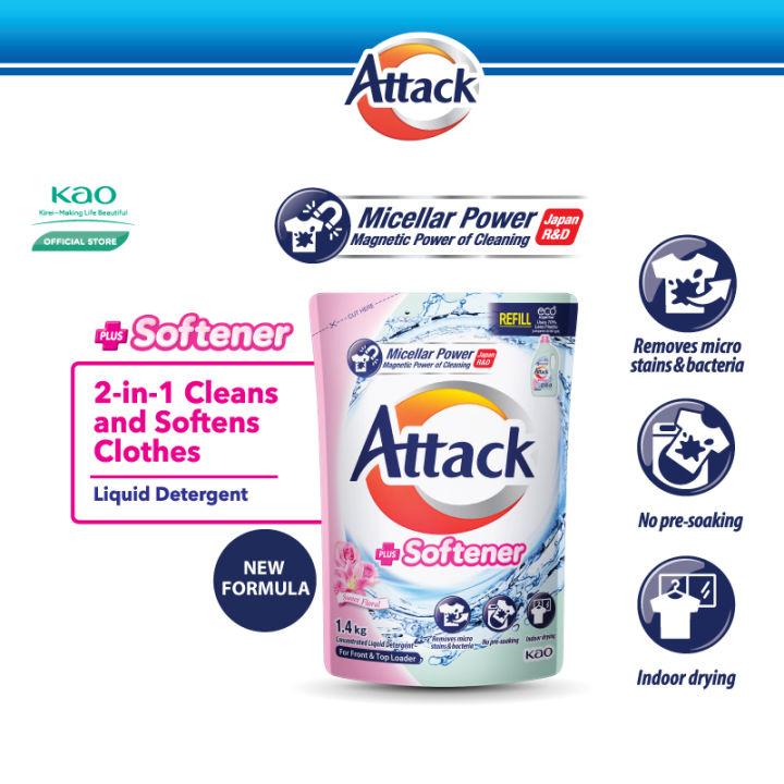 Attack Liquid Detergent plus Softener (LATS) (1400g) | Lazada