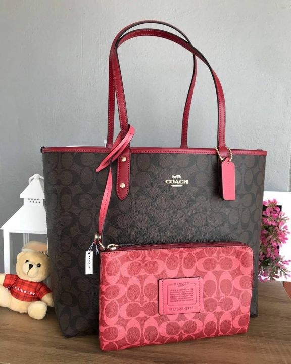 Original Coach 91381 Reversible City Tote in Brown Blocked Signature ...