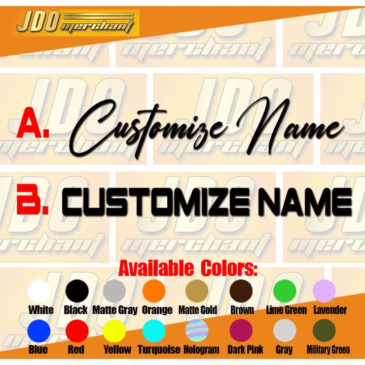 Customized Name signature for Motorcycle , Cars and others | Lazada PH