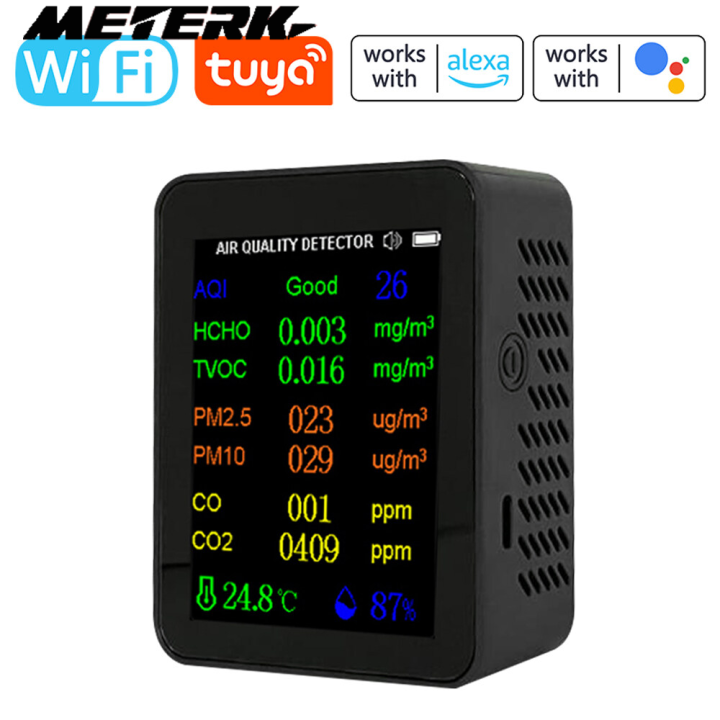 Smart Sensor Portable Air Quality Meter 9in1 PM2.5 PM10 CO CO2 TVOC HCHO AQI Temperature and ...