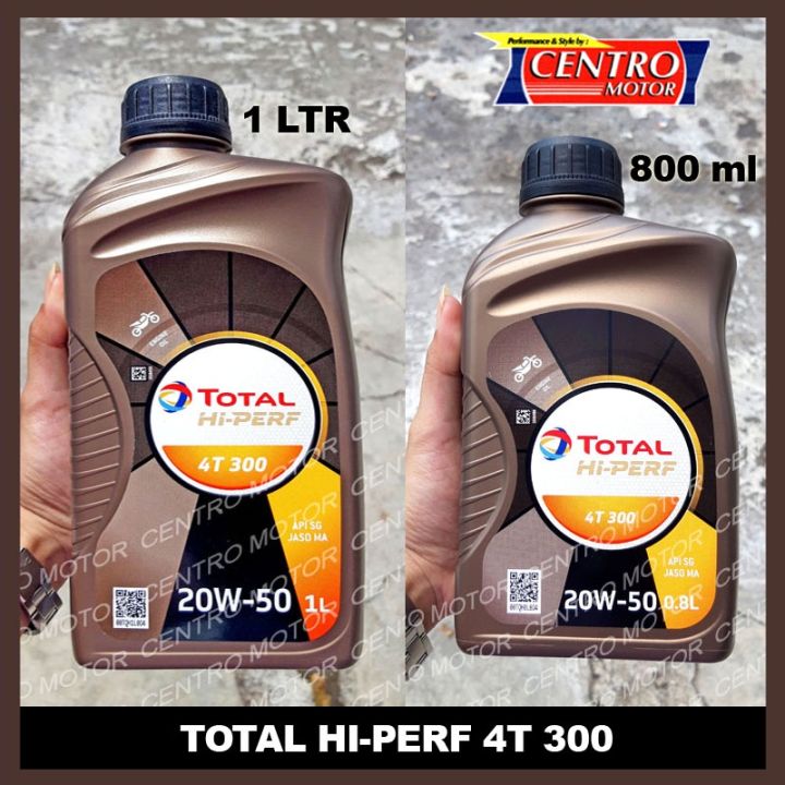 OLI TOTAL HI PERF 4T 300 SAE 20W-50.Oli Perancis. Cocok untuk motor ...