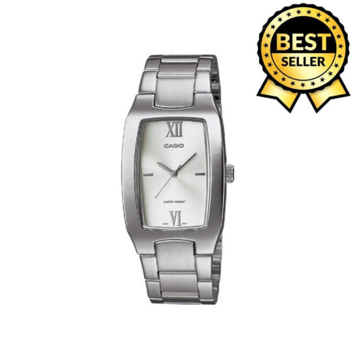 Casio Analog Automatic Classic Rectangle White Dial Stainless Steel ...