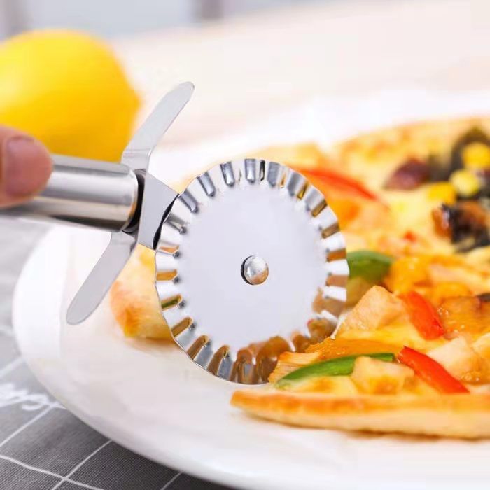 Stainless Steel Roller Type Pizza Cutter Pizza Shovel Bread Pies Wheels ...