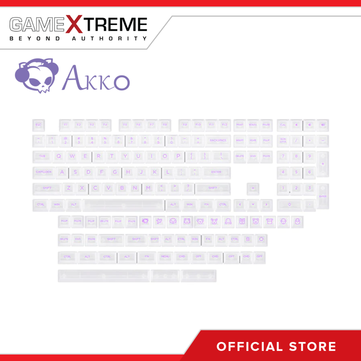 AKKO Clear Transparent Purple Keycaps Set ASA 155 Keys | Lazada PH