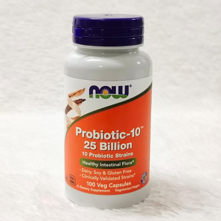 Now Probiotic-10 25 Billion ISI 100 Vegetarian Capsule | Lazada Indonesia
