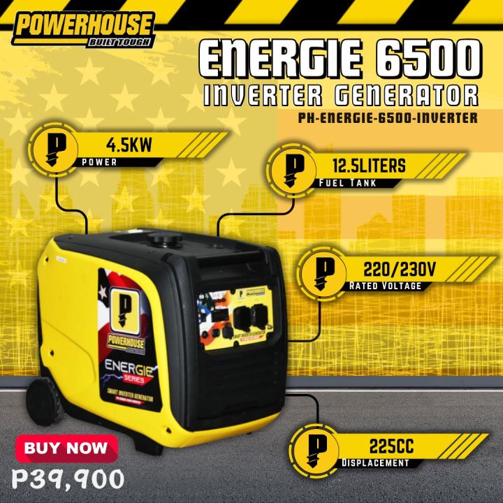Powerhouse Inverter Gasoline Generator PH-ENERGIE-6500-INVERTER | Lazada PH