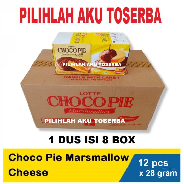 LOTTE CHOCO PIE KEJU / CHEESE Marshmallow - ( HARGA 1 DUS ISI 8 BOX ...