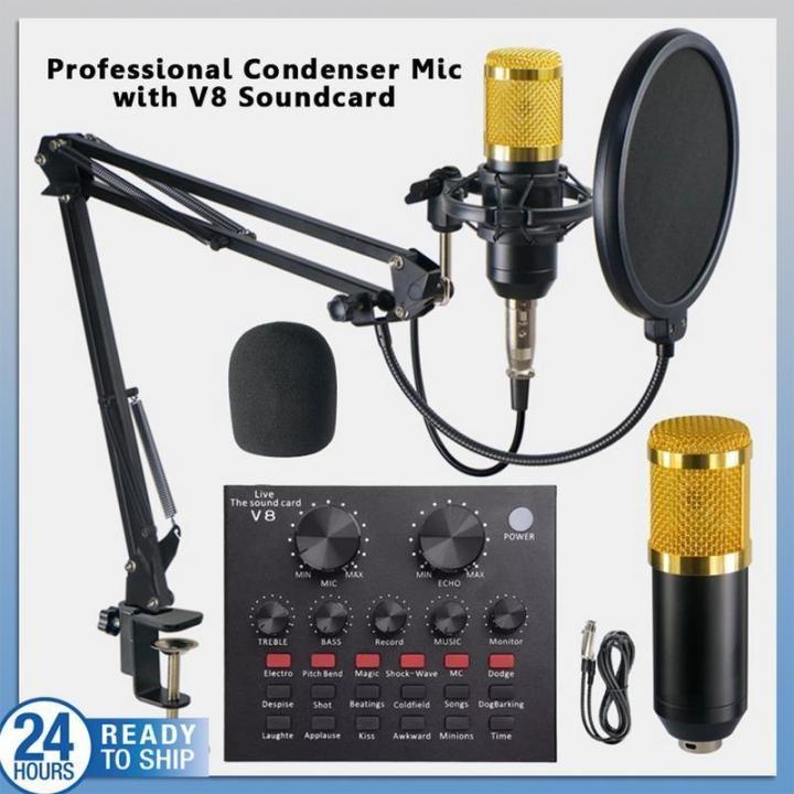 MKC KIMISO Mikrofon Kondensor Profesional Dengan Set Kartu Suara BM800 ...