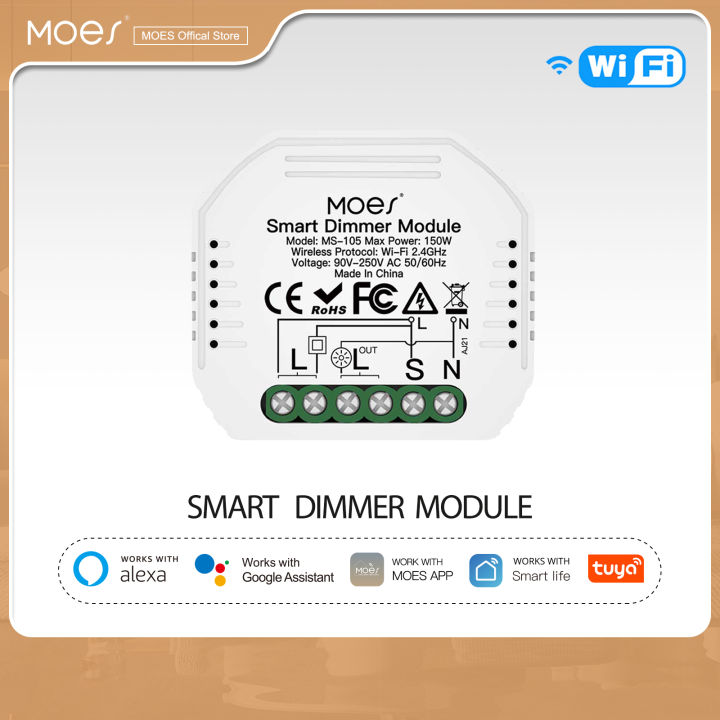 MOES DIY Mini WiFi Smart Light Dimmer Switch Module Smart Life Tuya ...