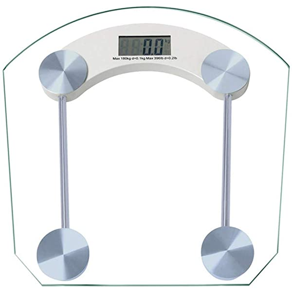 2003B Personal Weighing Scale (Clear) Digital Thick Glass Weighing Scale/Weight Measurement for ...