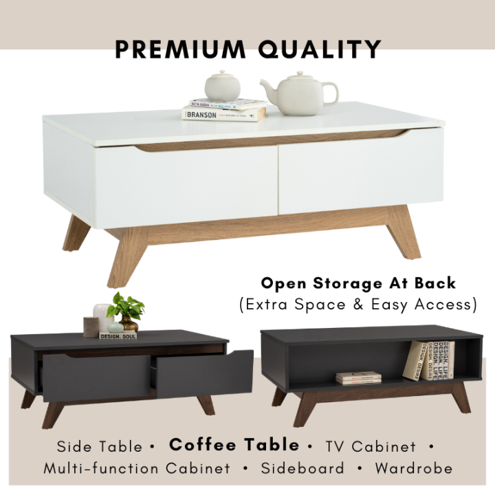 ALiST - MANDO Coffee Table With Drawer / Living Room Table / Minimalist ...