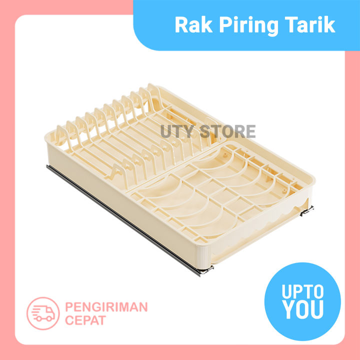 Rak Piring Tarik Kabinet Dapur – Sudah Termasuk Rel & Nampan Penampung ...