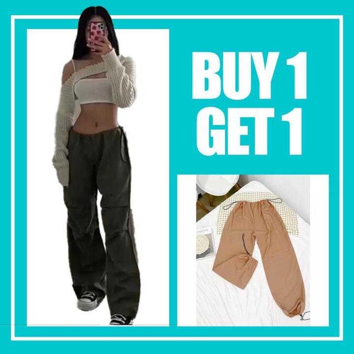 BUY 1 TAKE 1 KILY. PH Baggy Parachute Pants Adjustable Waist String 1959 Trouser Womenswear ...