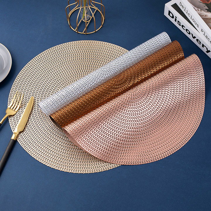 Placemat Kitchen Table Mat Restaurant Round PVC Nordic Anti-scalding ...