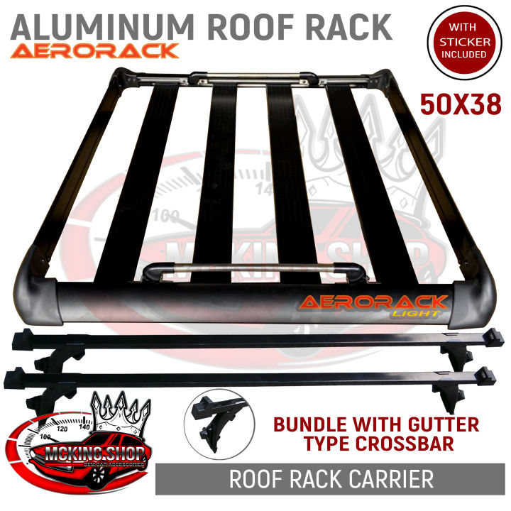 AERORACK Universal Aluminum Roof Rack Carrier 50x38 (BLACK) Bundle ...