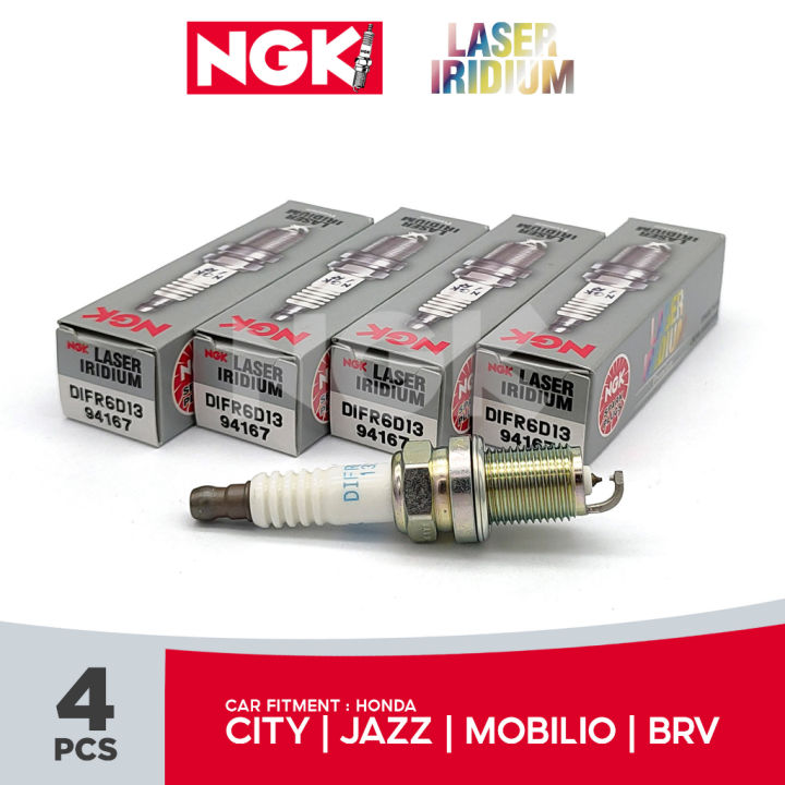 NGK Spark Plug Laser Iridium Honda City GM6 Jazz GK5 Mobilio Honda BR-V DIFR6D13 4 Pcs | Lazada PH