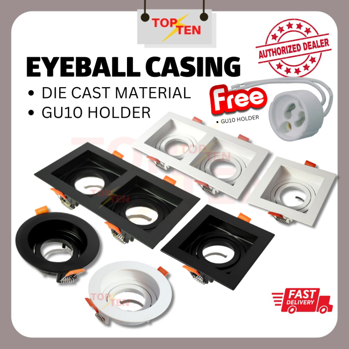 Eyeball Casing Single Double Triple GU10 MR16 Spotlight Fitting Black ...