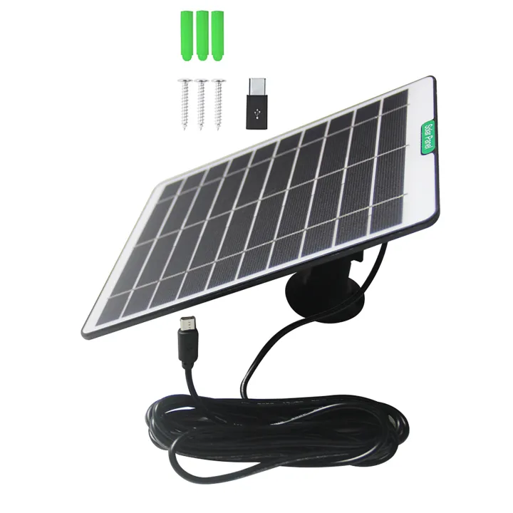 Valeriee 5w Solar Panel for Continuous Power Supply Micro Usb and Type ...