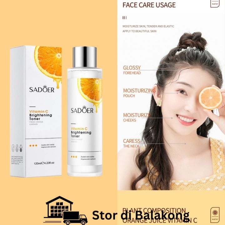 SADOER Vitamin C Brightening Toner Fresh Natural Orange Essence120ml ...