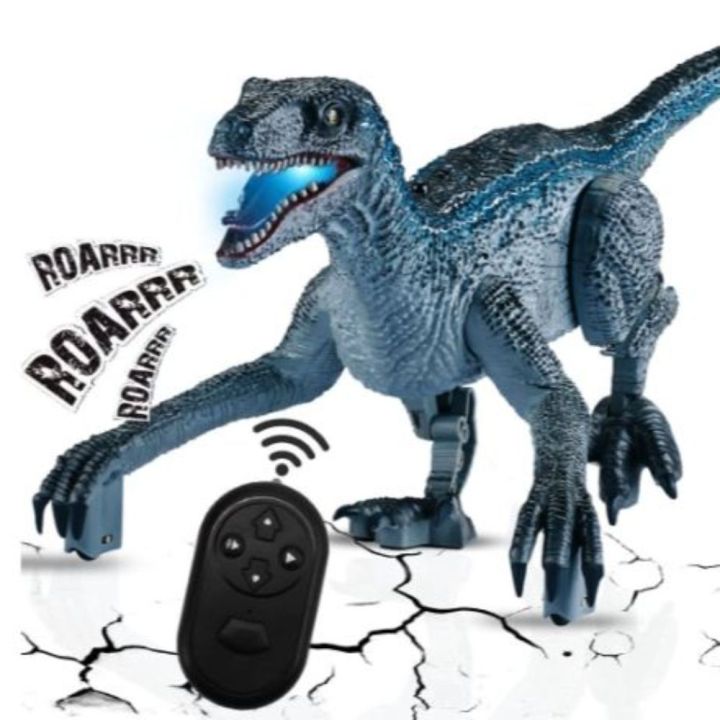Remote Control Dinosaur Toys for Kids, Electronic Realistic Velociraptor RC Dinosaur Walking ...