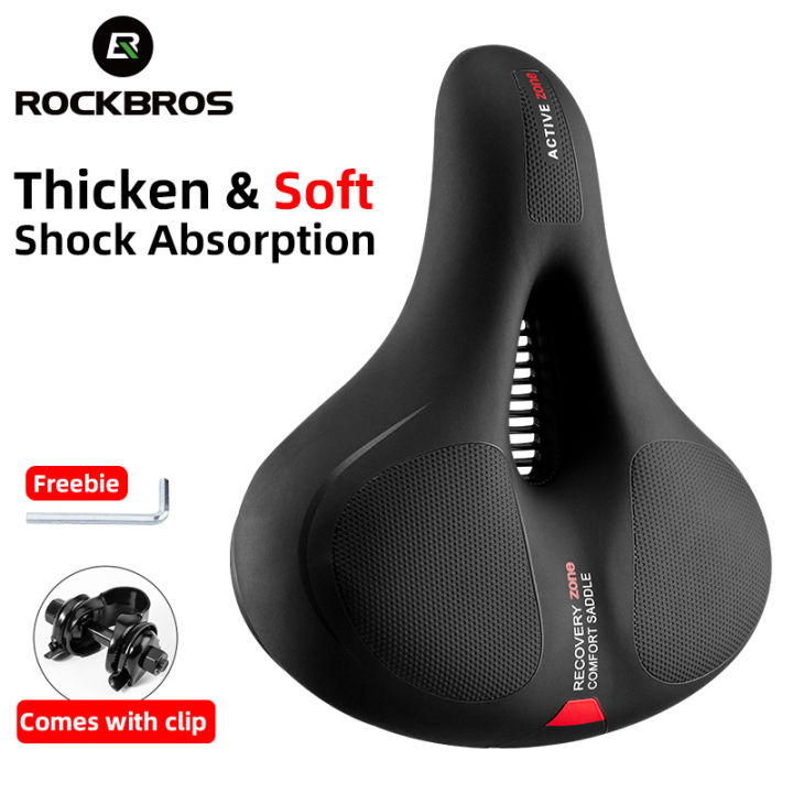 ROCKBROS Road Bike Saddle Rainproof PU Surface Soft Memory Foam Shockproof Bike Seat Round ...