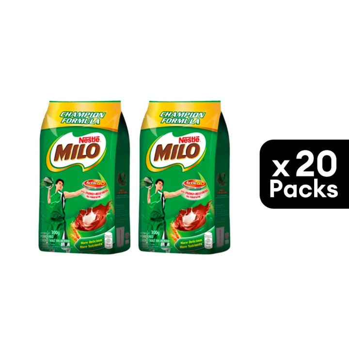 MILO ACTIV-GO Choco Malt Powdered Milk Drink 300g - Pack of 2 - [Bulk ...
