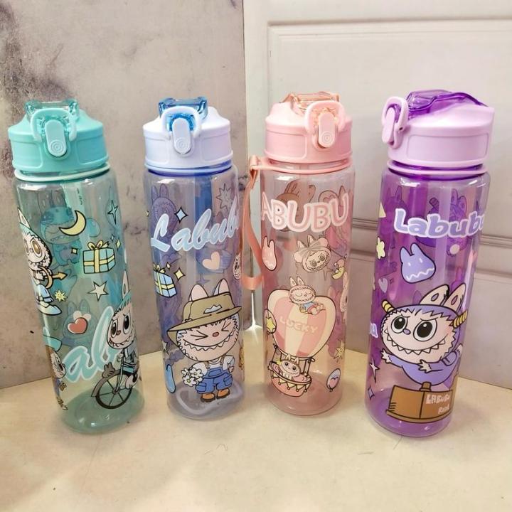 BOTOL MINUM ANAK MOTIF LABUBU VIRAL KAPASITAS 1000 ML TALI PENDEK ...
