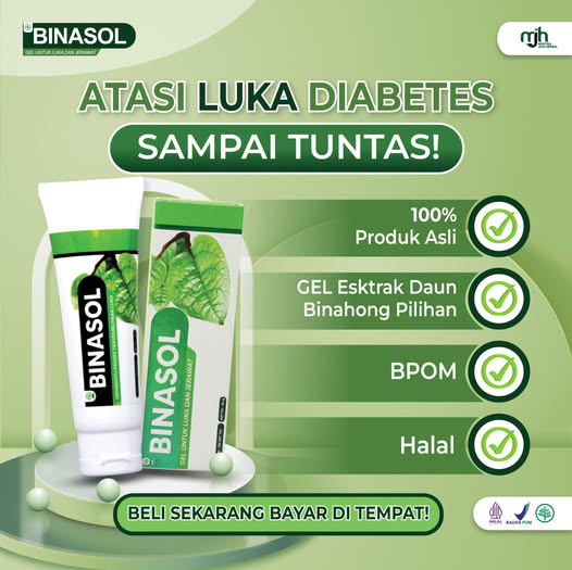 Salep Binasol Gel Pengering Luka Diabetes Ekstrak Herbal Daun Binahong ...