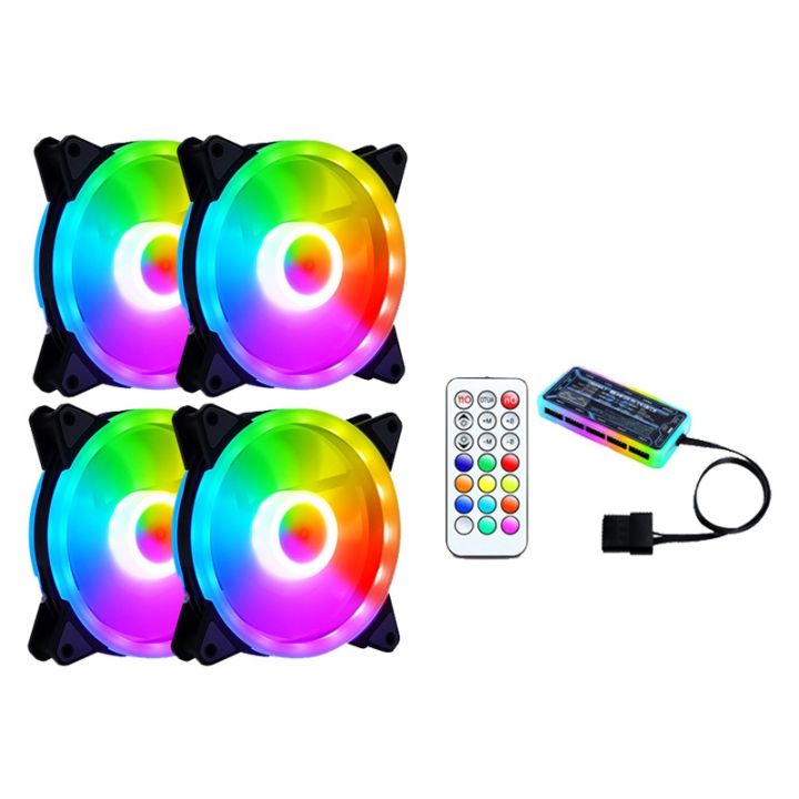 120Mm RGB Case Computer Fan Kit Quiet Color Change Wind Speed ...