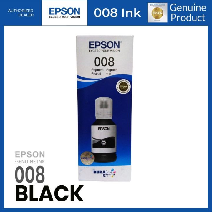 Epson 008 Black Cyan Magenta Yellow Original Brand New Pigment Ink Bottle 127ml for L15150 ...