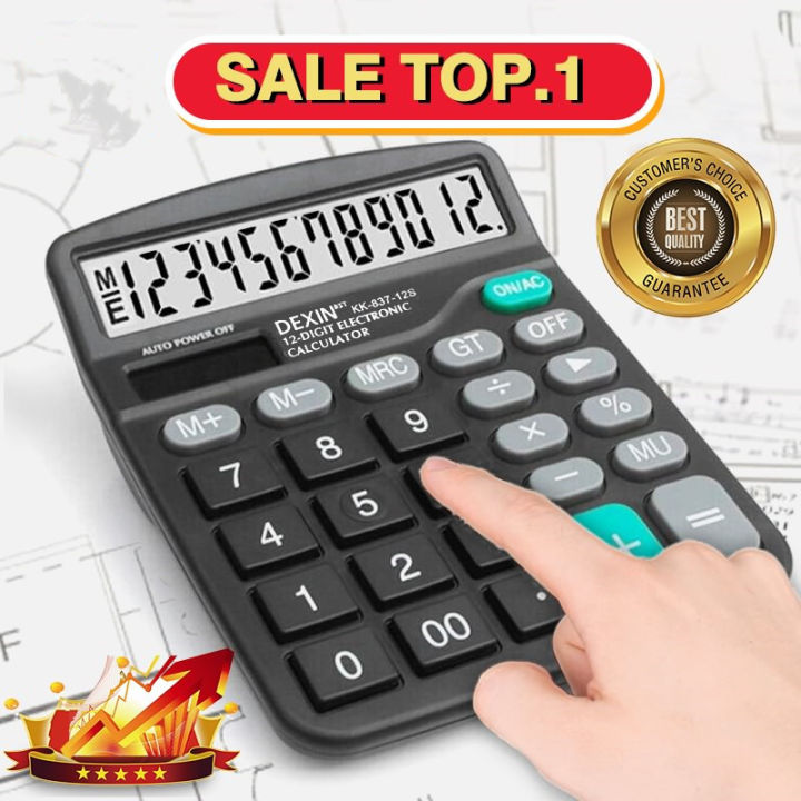 Electronic calculator counter Solar and battery power 12-digit display multi-function business ...