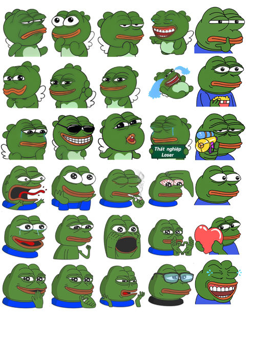 Sticker ếch xanh pepe có cán chống bay màu/ hình dán ếch xanh pepe dễ ...