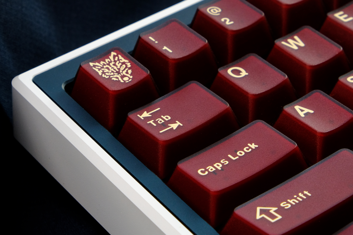 Bộ Keycap Aifei Yellow on Red semi-transparent (PYGA V2 có 7U Split ...