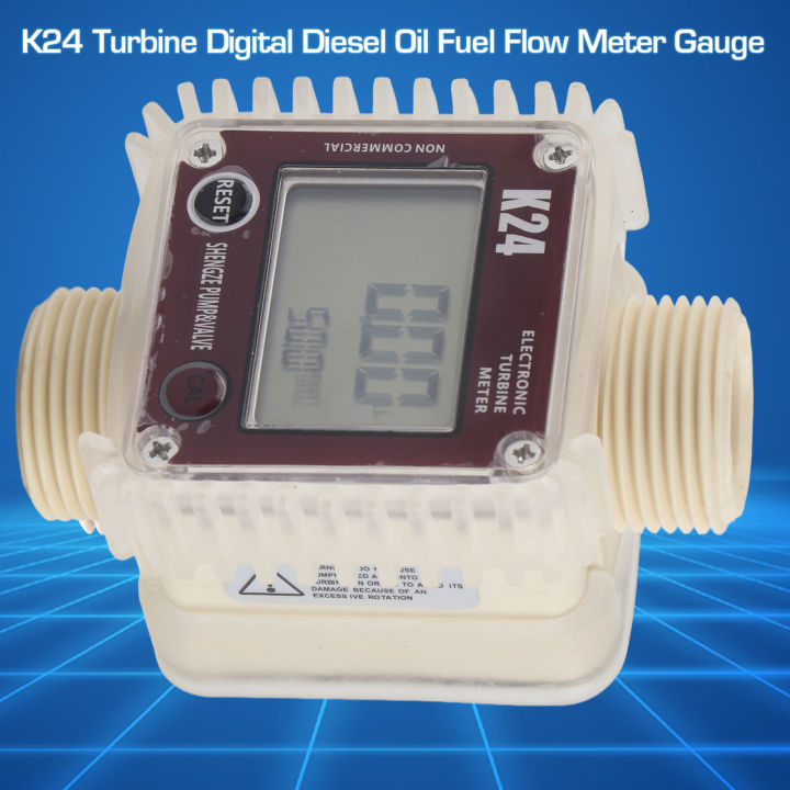 1pc K24 Turbine Digital Diesel Oil Fuel Flow Meter Gauge For Chemicals ...