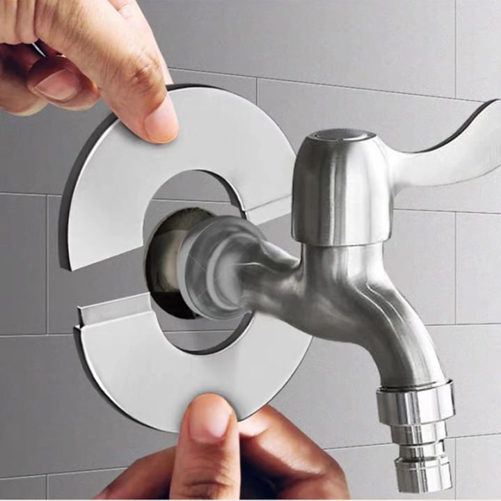 Triangle Valve Stainless Steel Decorative Cover Round Snap Type Tap ...