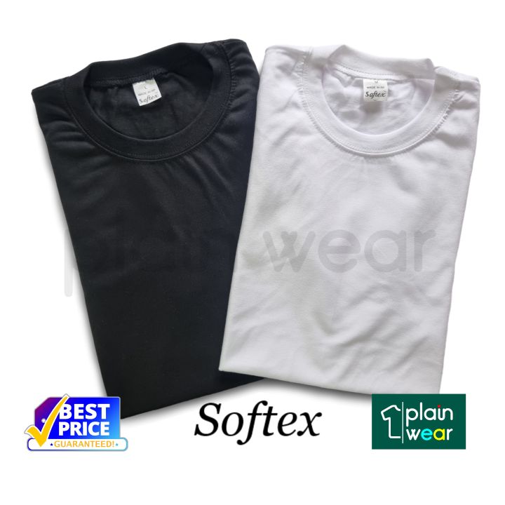 Softex plain shirt roundneck (men/women) White/Black | Lazada PH