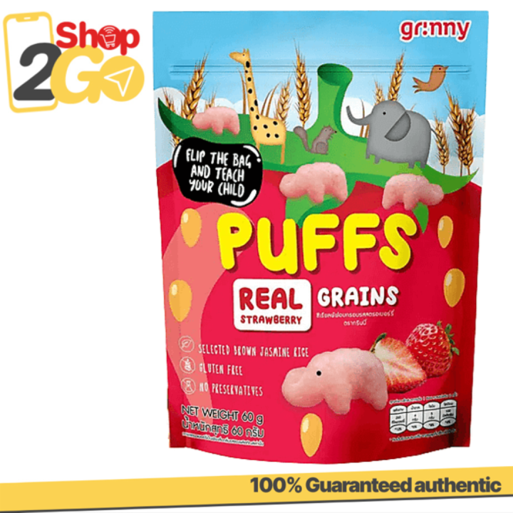 Grinny Puffs Grains Real Strawberry | 60g | Lazada PH