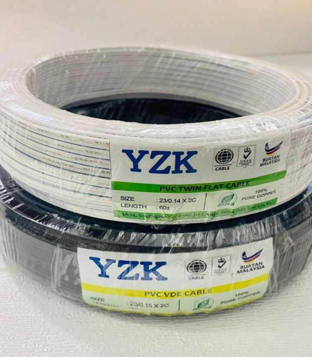 PURE COPPER 【2CX23/0.14】FLEXIBLE CABLE MALAYSIA / WHITE TWO CORE ...