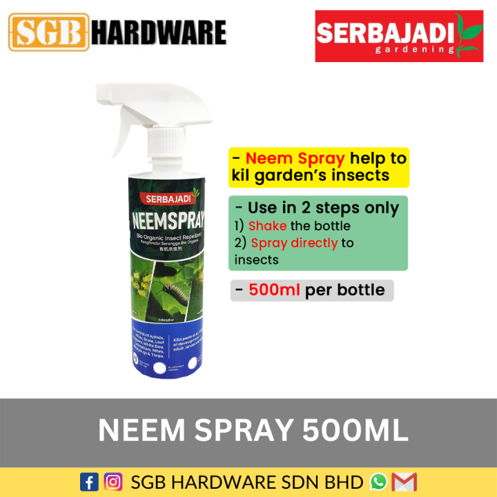 SERBAJADI Neem Spray Bio Organic Insect Repellent 500mL / SERBAJADI ...