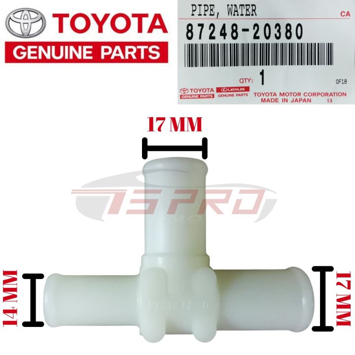 Toyota Genuine 87248-20380 Water Heater T Joint Connector 3way Pipe ...