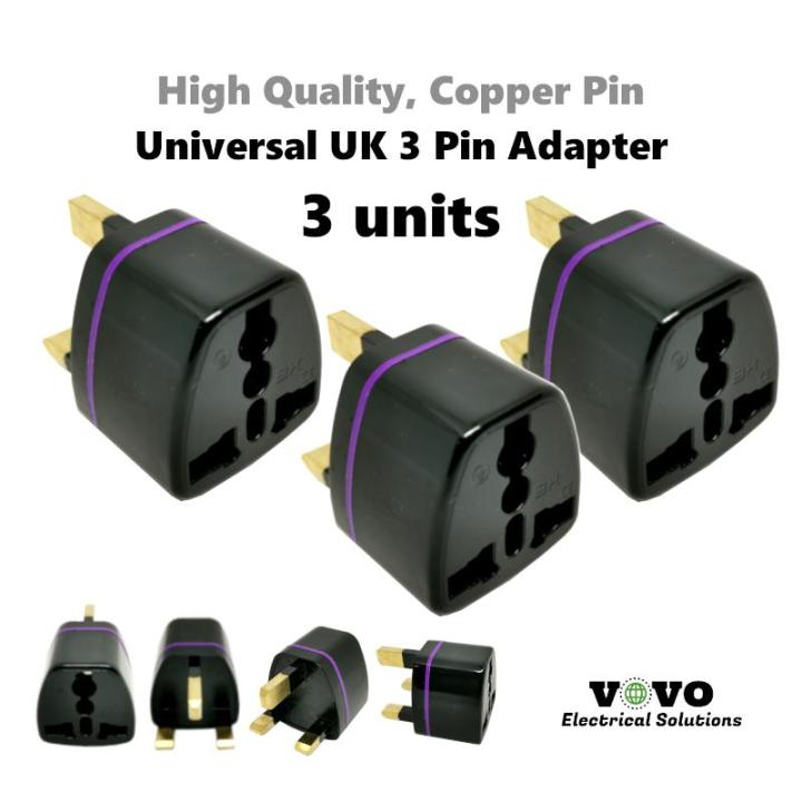 3 units Universal UK 3 Pin Adapter / Plug Converter | Lazada