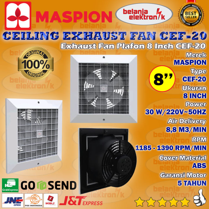 MASPION CEILING EXHAUST FAN PLAFON CEF-20 8 INCH | Lazada Indonesia