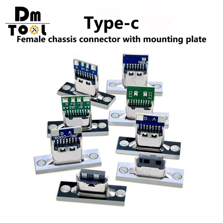DM 6Pin USB C Female Connector Panel Mount Jack TYPE-C Charging Port of ...