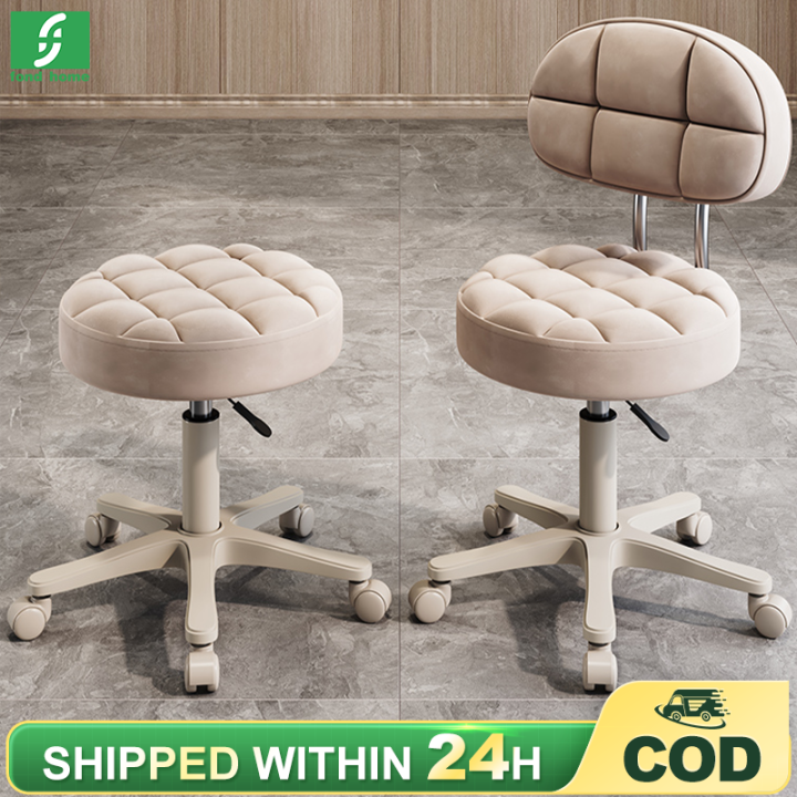 Swivel Round Stool Hydraulic Chair With Wheels Adjustable Height Spa ...