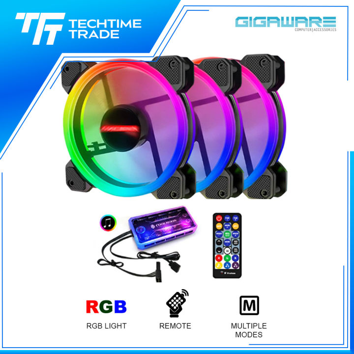 Gigaware RGB Chassis Cooling Fan 3pcs Computer Cooler Cooling RGB Case ...